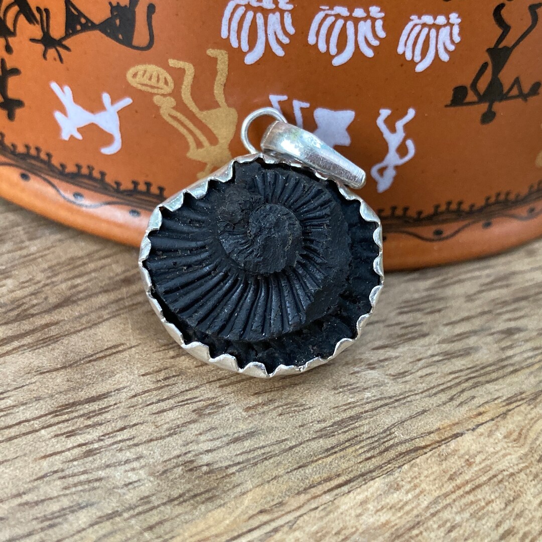 Shaligram in Silver Pendant, Religious Gifts, Sudarshan Saligram Stone ...