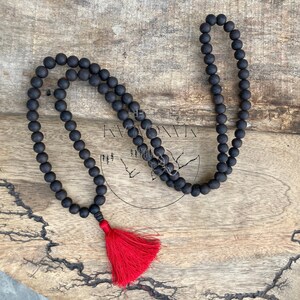Matte Karungali Mala 6MM and 10MM, Ebony Wood Mala, Wood Bead Necklace ...