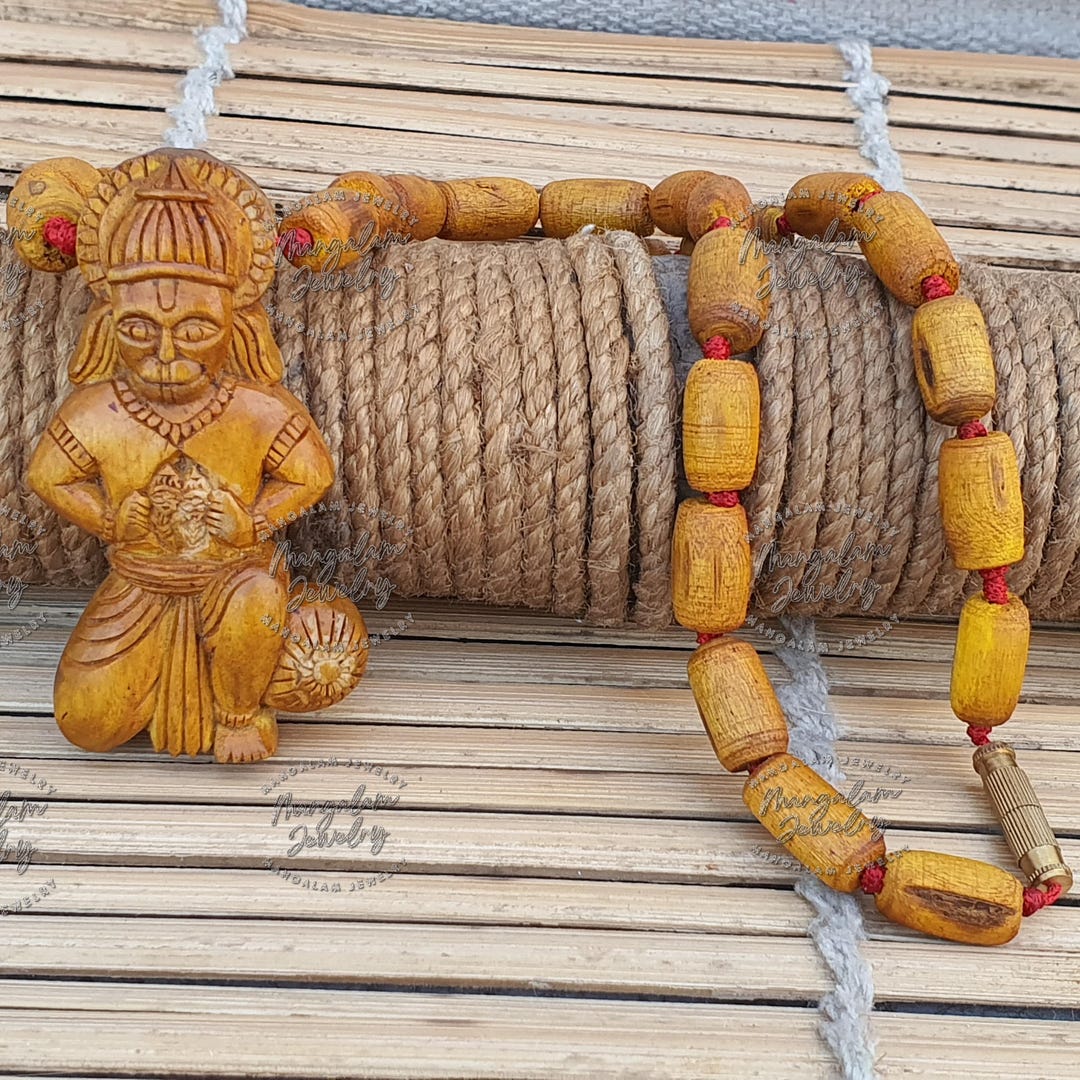 Lord Hanuman Tulsi Necklace , Tulsi Necklace, Tulsi Mala, Spiritual ...