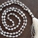 Radha Engraved Black Tulsi Mala for Rejuvenation, Basil Wood Bead Mala ...