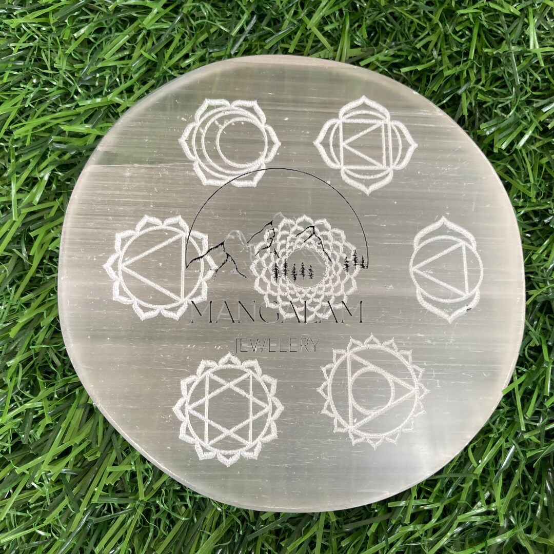 Sacred Selenite Disc: Harmonizing the Seven Chakras Through Engraved ...