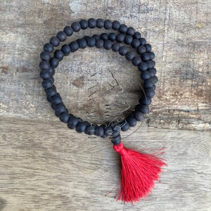 Matte Karungali Mala 6MM and 10MM, Ebony Wood Mala, Wood Bead Necklace ...