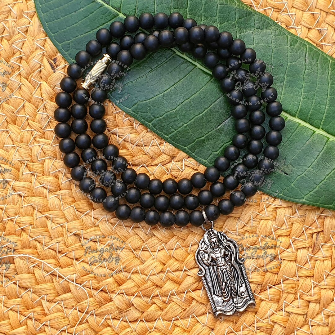 Shree Ram Shaligram Mala With Silver Shree Ram Pendent ,shaligram ...