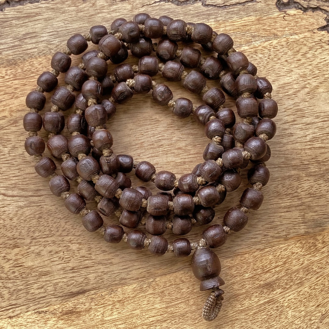 Dark Brown Tulsi Mala, 108 Mala Beads, Krishna Seed Necklace, God Gifts ...