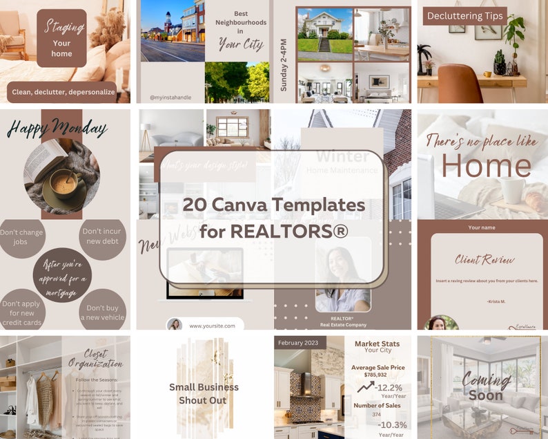 20 Fully Customizable Canva Templates for REALTORS®/ Brokers/real ...
