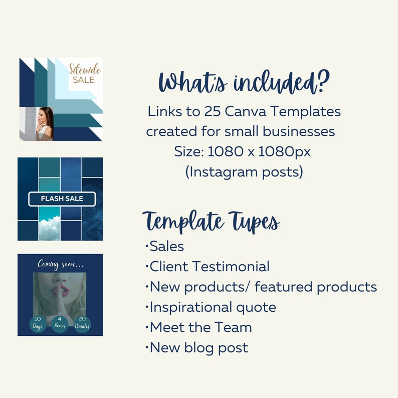 25 Fully Customizable Navy Blue Canva Templates for Small Businesses ...