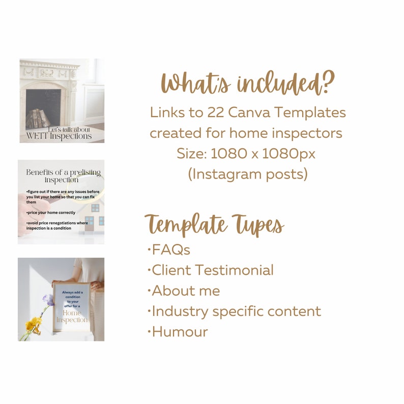 22 Neutral Canva Templates for Home Inspectors Social Media (instagram ...