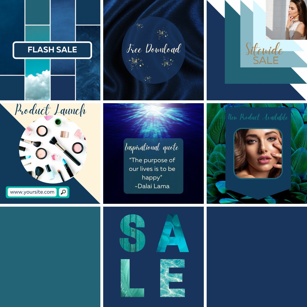 25 Fully Customizable Navy Blue Canva Templates for Small Businesses ...