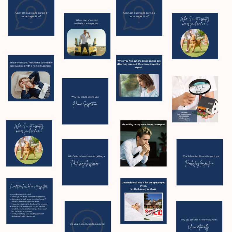 Instagram Templates for Home Inspectors Blue V. 2 / Social Media ...