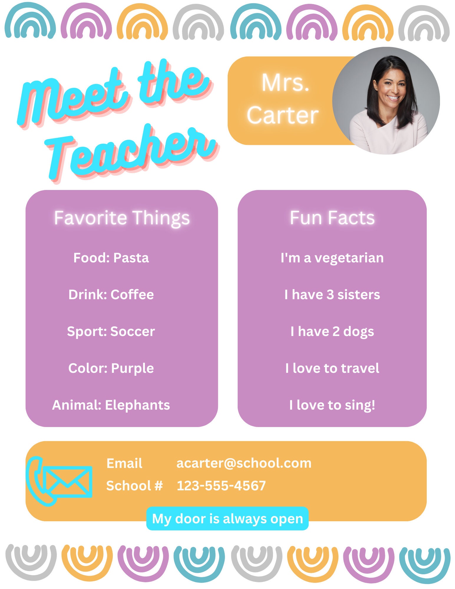 Meet the Teacher Classroom Printable, Canva Templates for Teachers ...