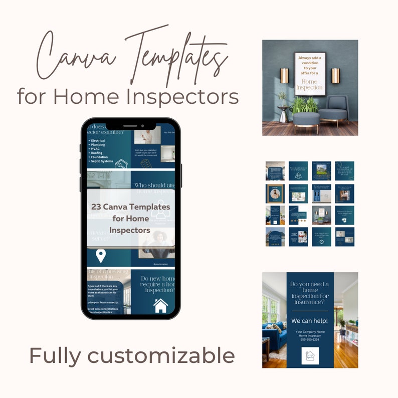 Instagram Templates for Home Inspectors Blue V. 1/ Social Media ...