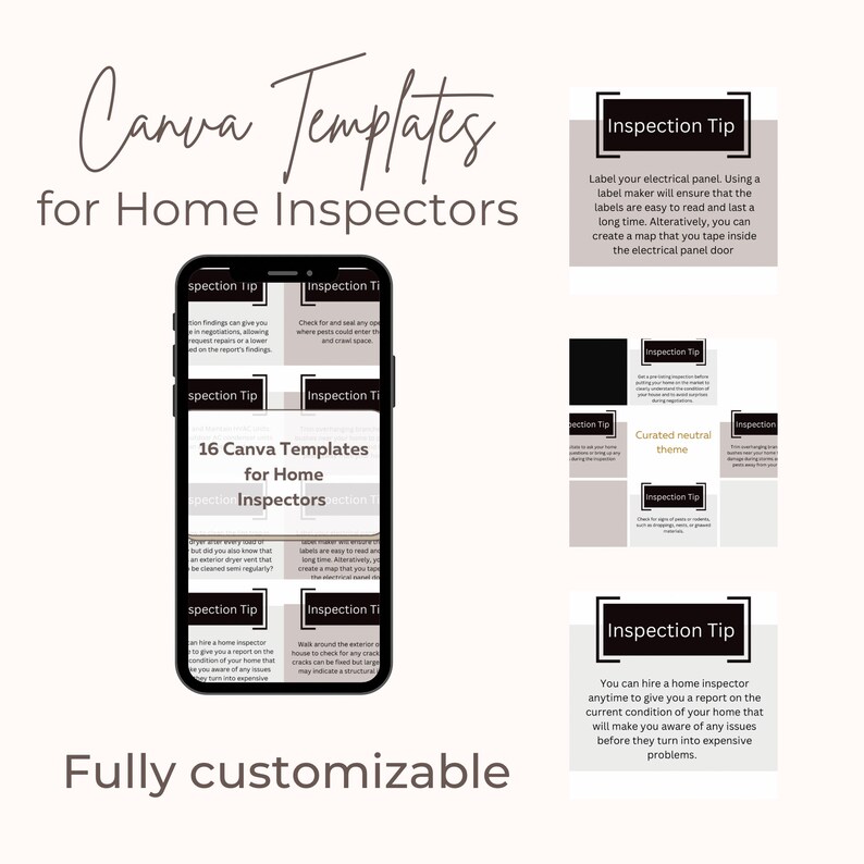 16 Neutral Canva Templates for Home Inspectors Social Media - Home ...