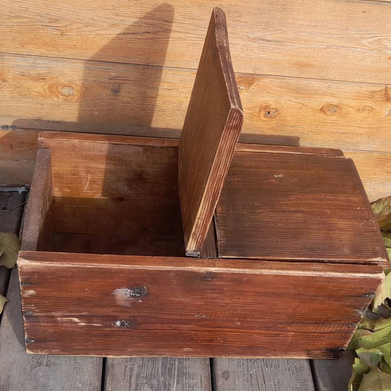 Antique Wood Tool Box, Rustic Primitive Farmhouse Decor, Vintage Wood ...