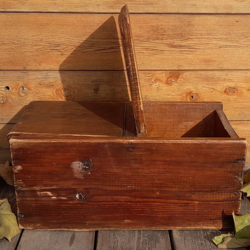 Antique Wood Tool Box, Rustic Primitive Farmhouse Decor, Vintage Wood ...