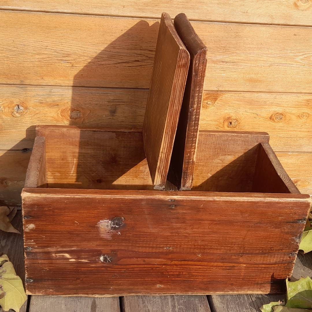Antique Wood Tool Box, Rustic Primitive Farmhouse Decor, Vintage Wood ...