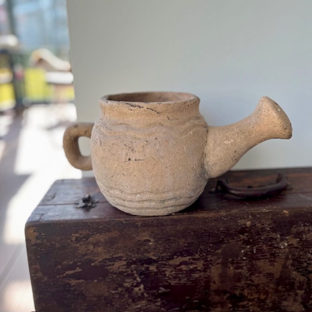 Vintage Pot Vase I Primitive Farmhouse Decor I Old Vessel Pottery I ...