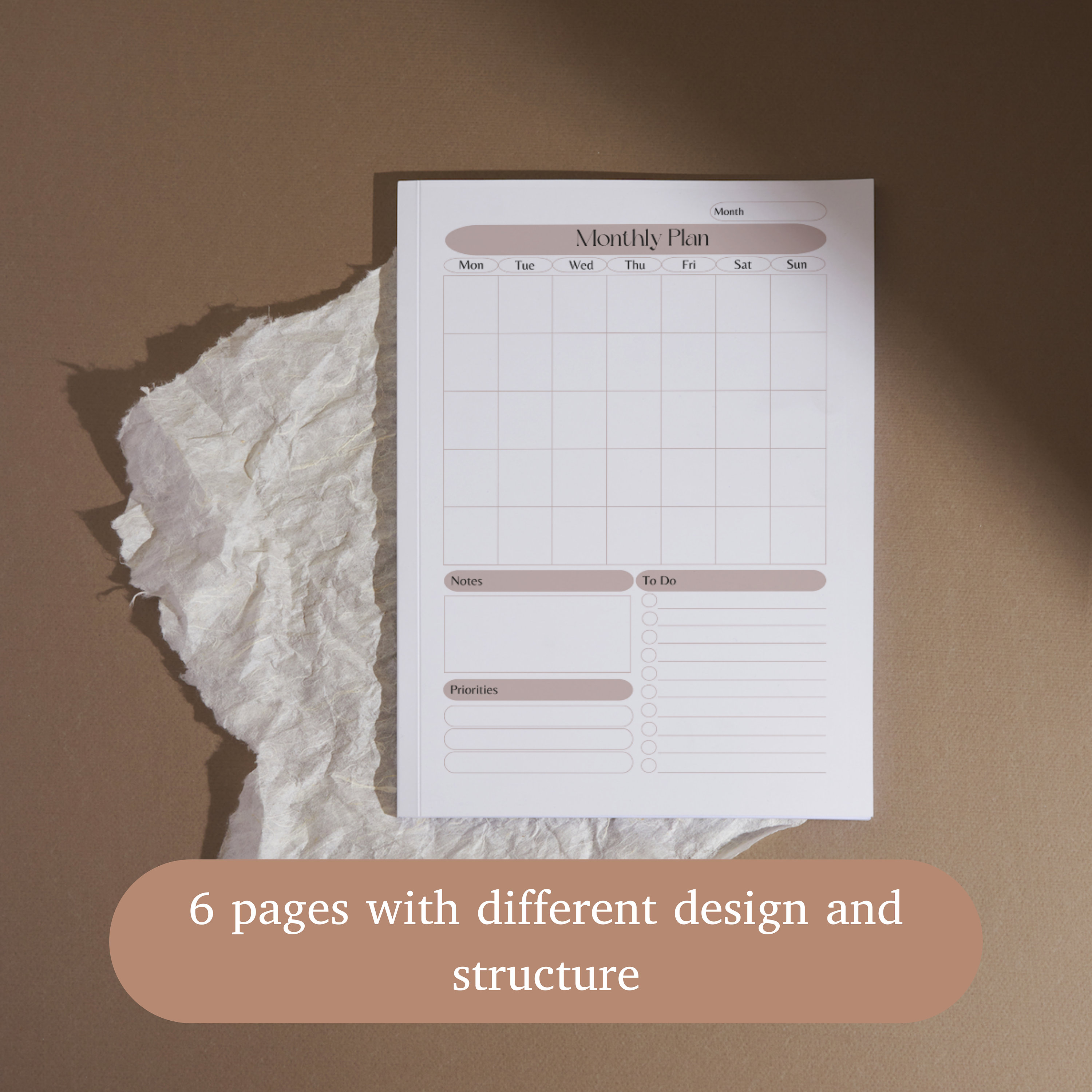 Monthly Plan, Work Day Schedule, Minimalist Planner, Instant Download ...