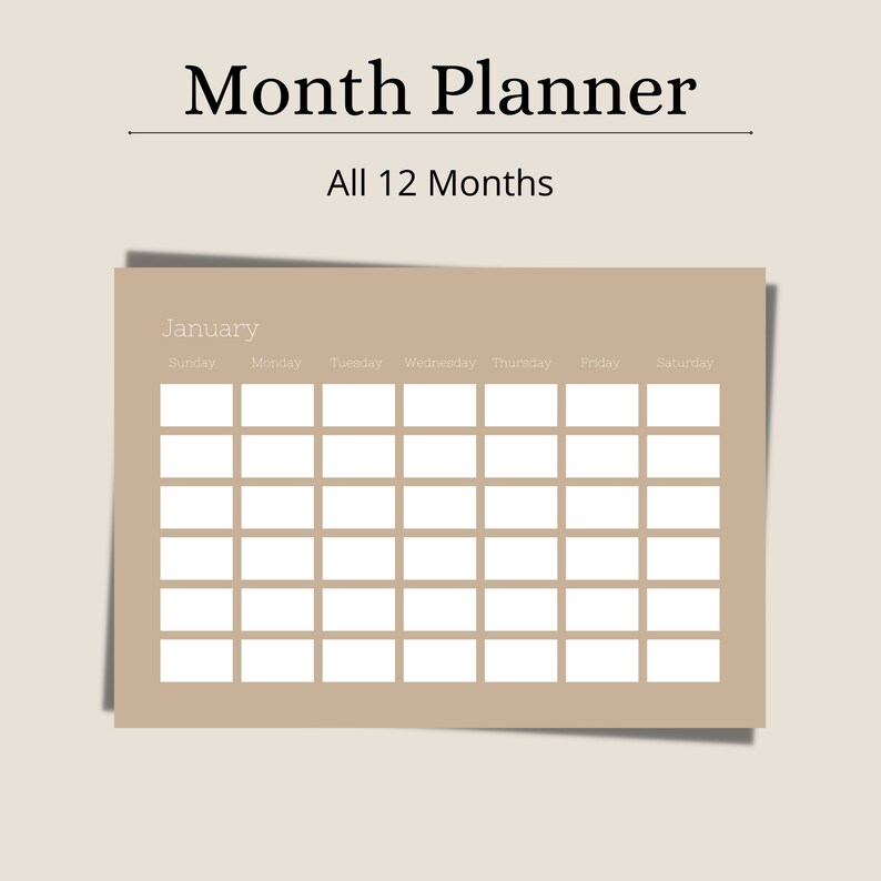 Printable Calendar 2022 | Monthly Planner 2022 | A4 Landscape ...