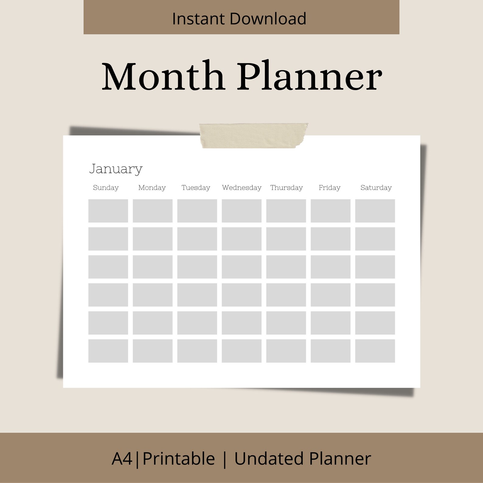 Printable Calendar 2022 | Monthly Planner 2022 | A4 Landscape ...