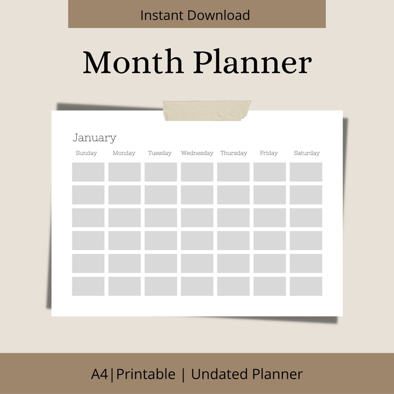 Printable Calendar 2022 | Monthly Planner 2022 | A4 Landscape ...