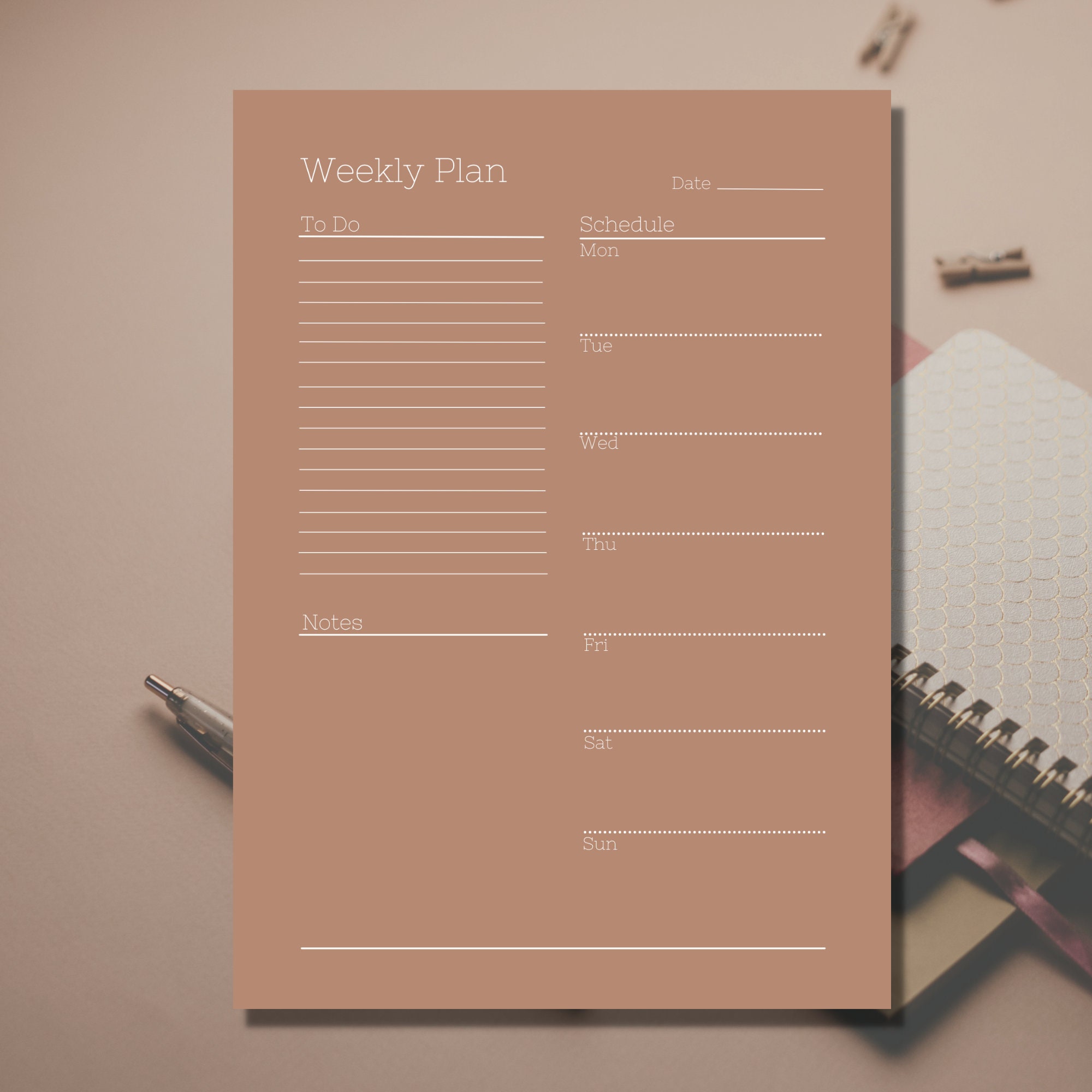 Weekly to Do List Printable, Minimalist Weekly Planner Printable ...