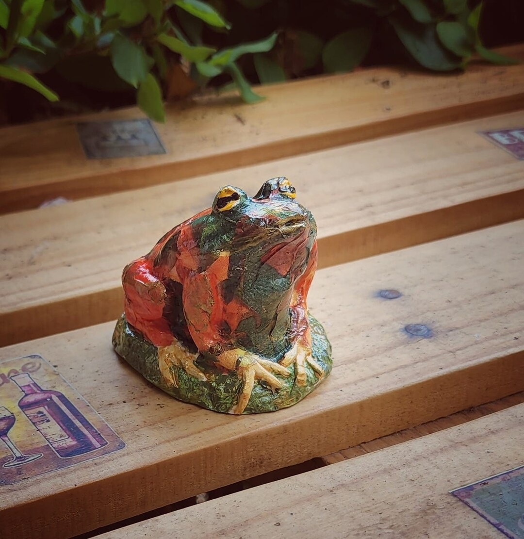 Handmade Plaster Frog Figurine Cute and Beautiful Decor With - Etsy