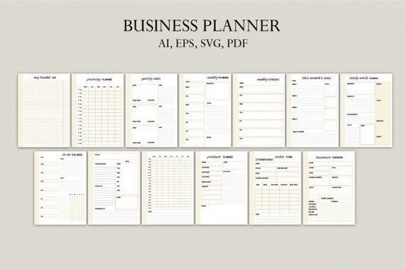 Business Planner Printable for Business Planner Templates and | Etsy