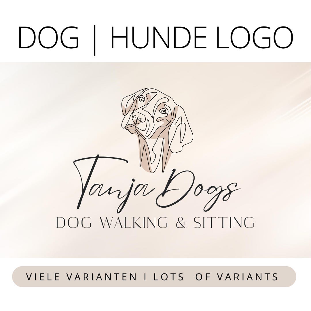 Custom Dog Logo – 8 Line Art Logo Variants – for Dog Trainer, Dog ...