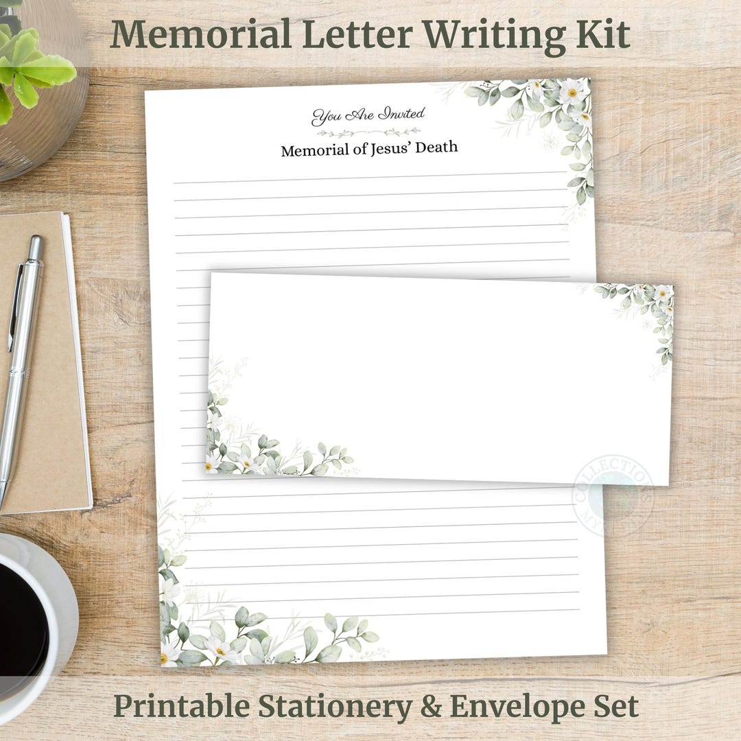 2026 JW Memorial Letter Writing Kit - Printable Floral Stationery ...
