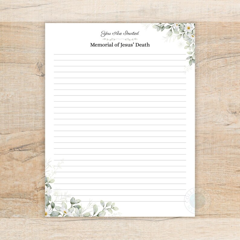 2026 JW Memorial Letter Writing Kit - Printable Floral Stationery ...