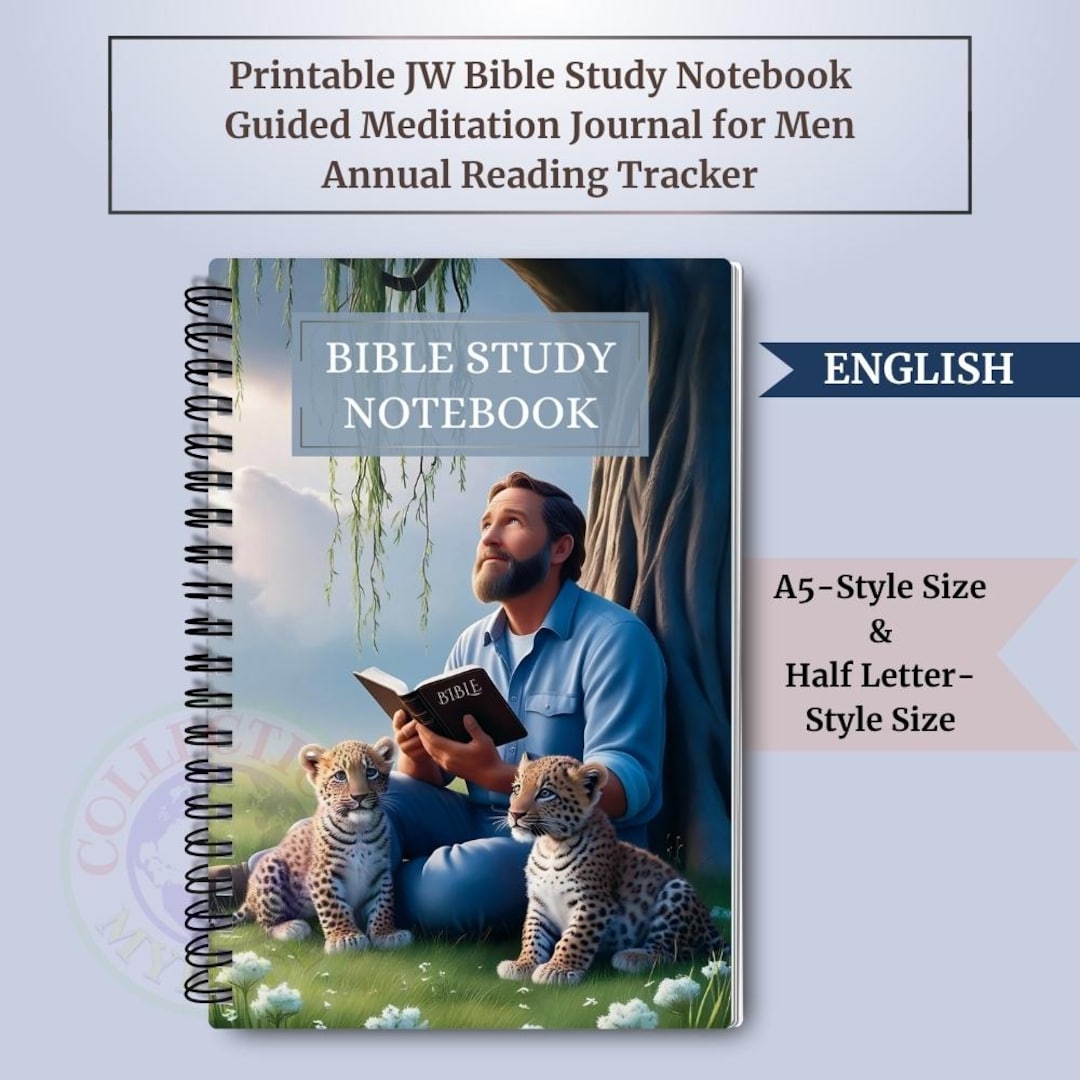 JW Bible Study Notebook for Men | A5 Style Guided Meditation Journal ...
