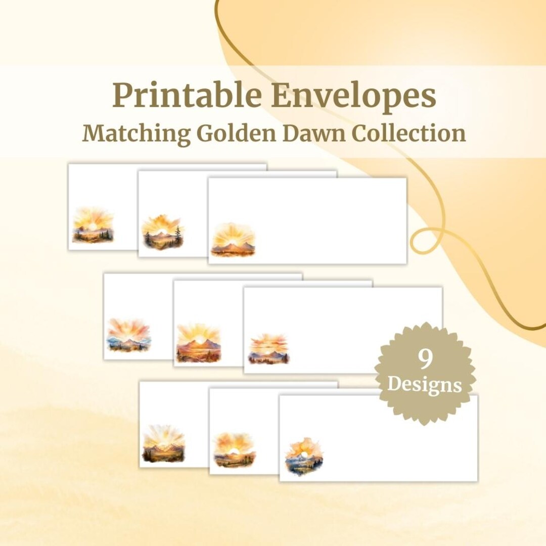 JW Printable Envelopes | Golden Dawn Collection | Matching Stationery ...