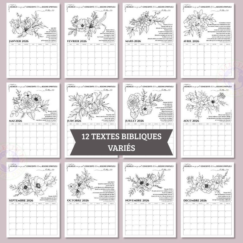 Printable Calendar JW TJ 2026 | Save Ink Black & White | Text of the ...
