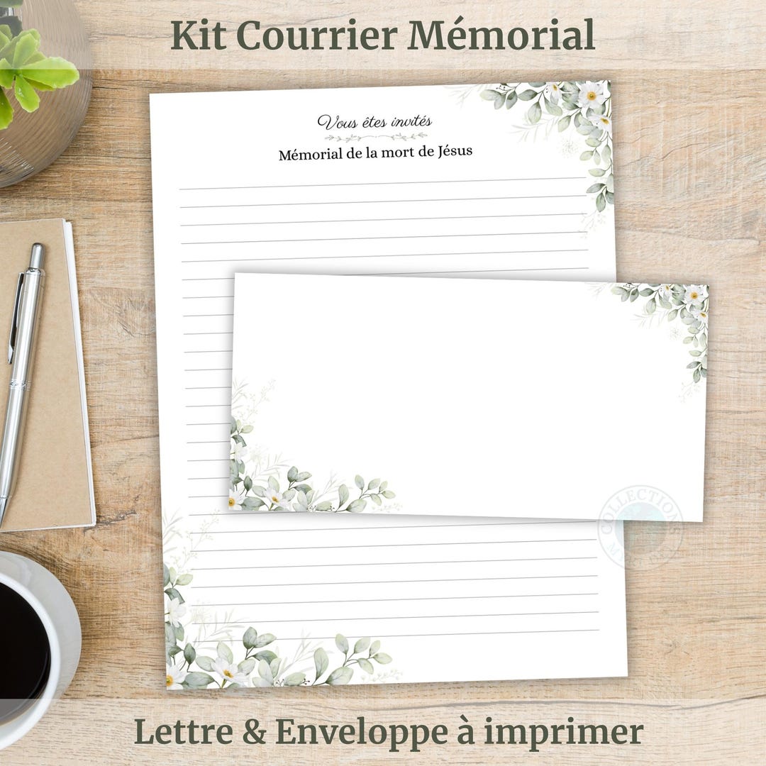 JW Memorial 2026 French Mail Kit - Letter Paper and Matching Envelopes ...