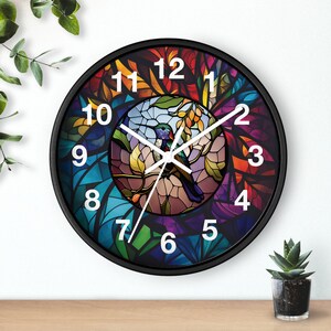 Faux Stained Glass Hummingbird Wall Clock: Silent Home Decor - Etsy