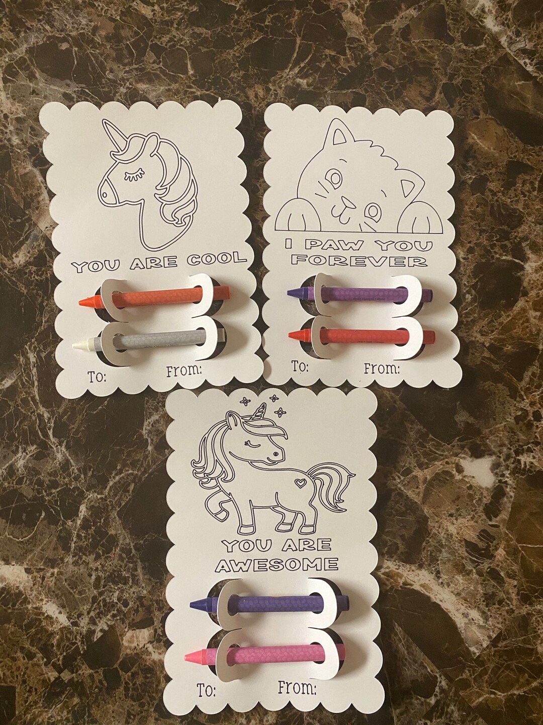 Valentine Coloring Cards, Unicorn Coloring Card, Valentine’s Day Card ...