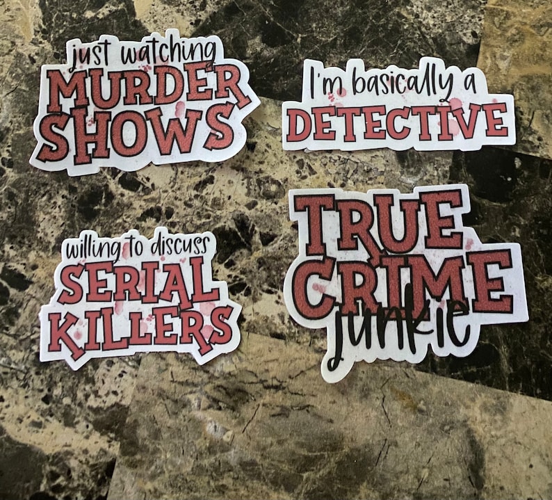 True Crime Decal Bundle, Die-cut Waterproof Vinyl Sticker, Laptop ...