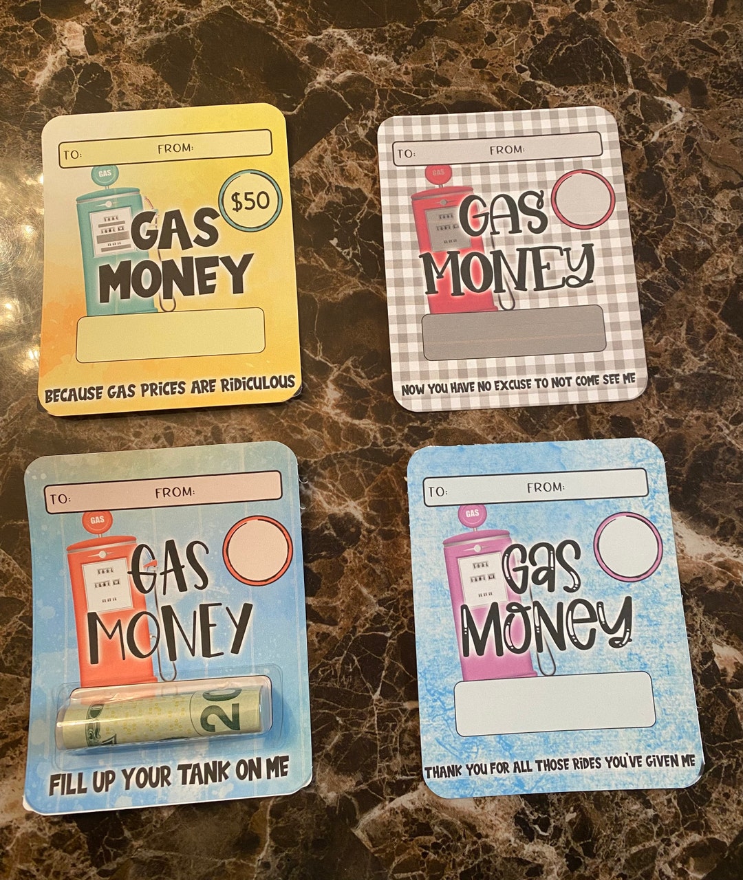 Personalized Gas Money Card: Teen Gift, Cash Card Holder - Etsy