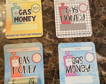 Gas Money Money Card Gift Card - Etsy