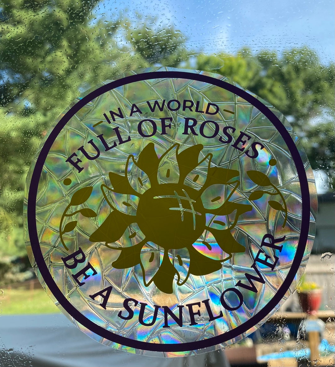 Sunflower Sun Catcher, Sun Flower Window Cling, Window Decal ...