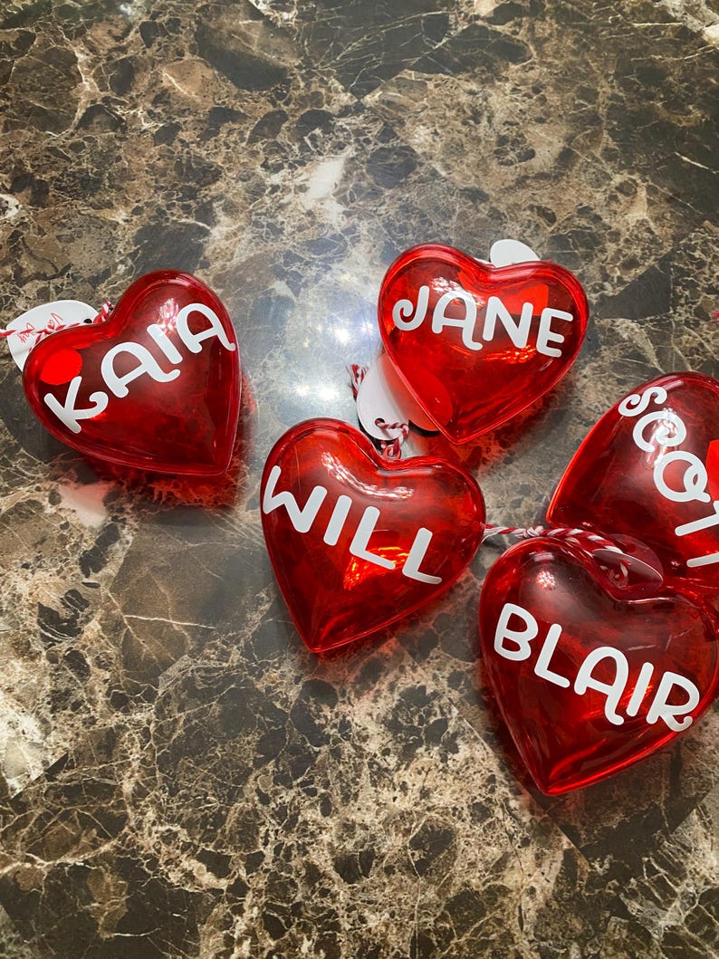 Personalized Fillable Plastic Heart: Valentine's Day Favor - Etsy