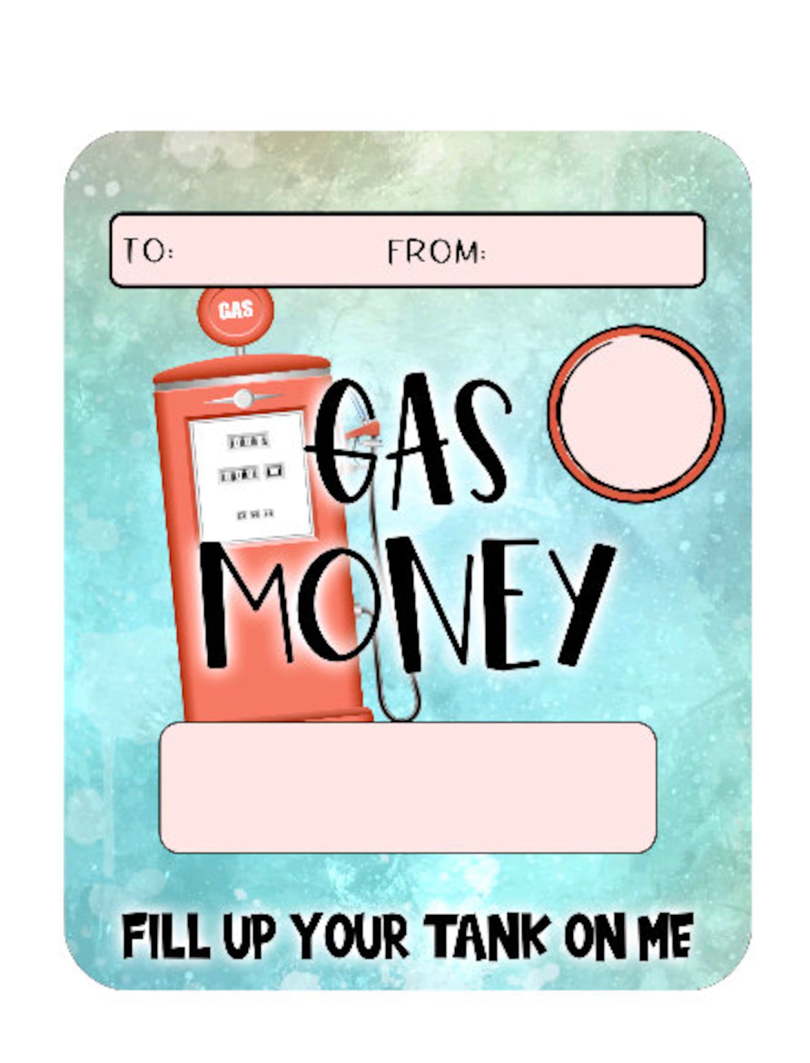 Personalized Gas Money Card: Teen Gift, Cash Card Holder - Etsy