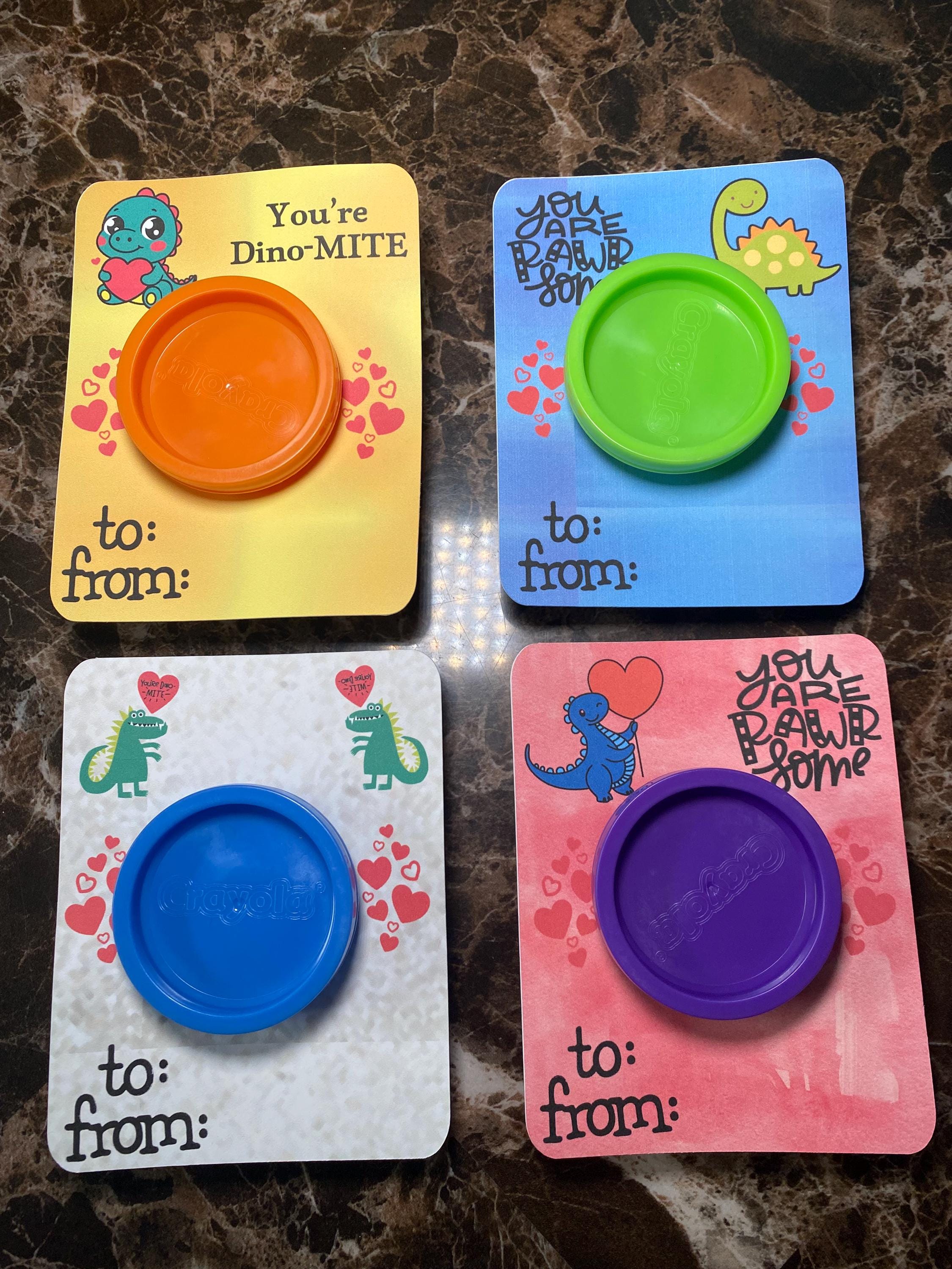 Classroom Valentine Playdoh Cards, Non Candy Valentines Day Kits ...