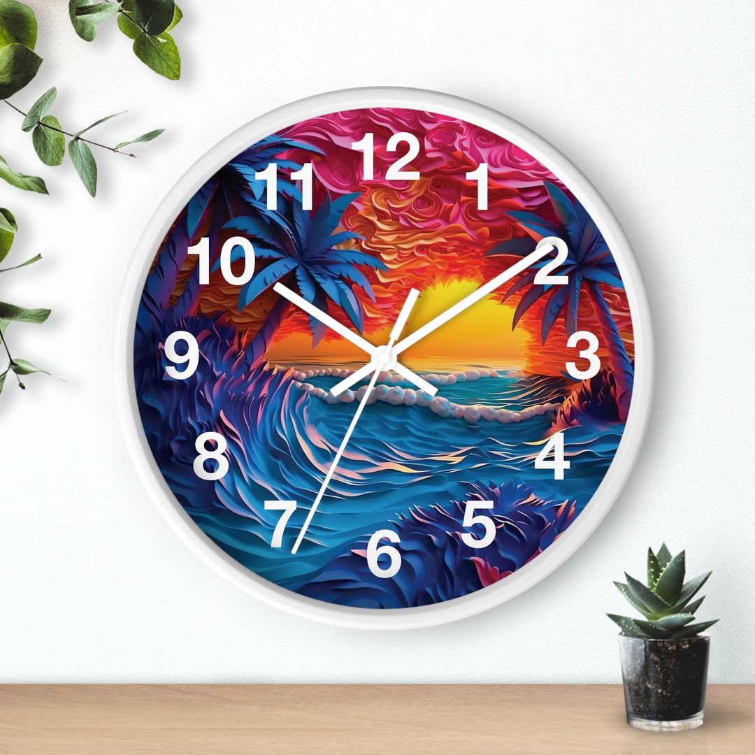 Beach Wall Clock, Nautical Decor, Beach House Clock, Beach House Decor ...