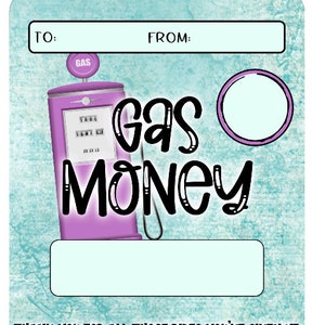Personalized Gas Money Card: Teen Gift, Cash Card Holder - Etsy