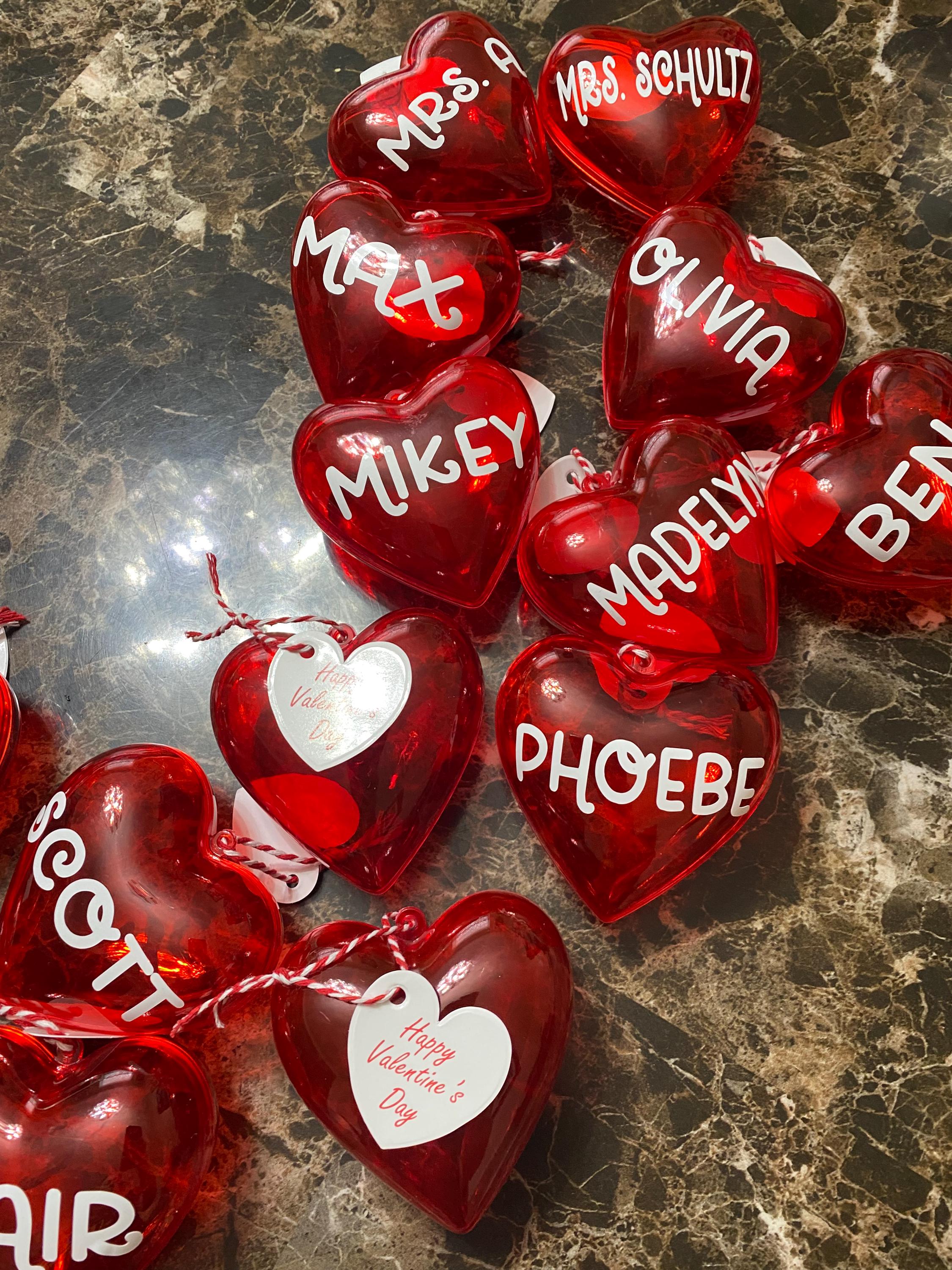 Personalized Fillable Plastic Heart: Valentine's Day Favor - Etsy