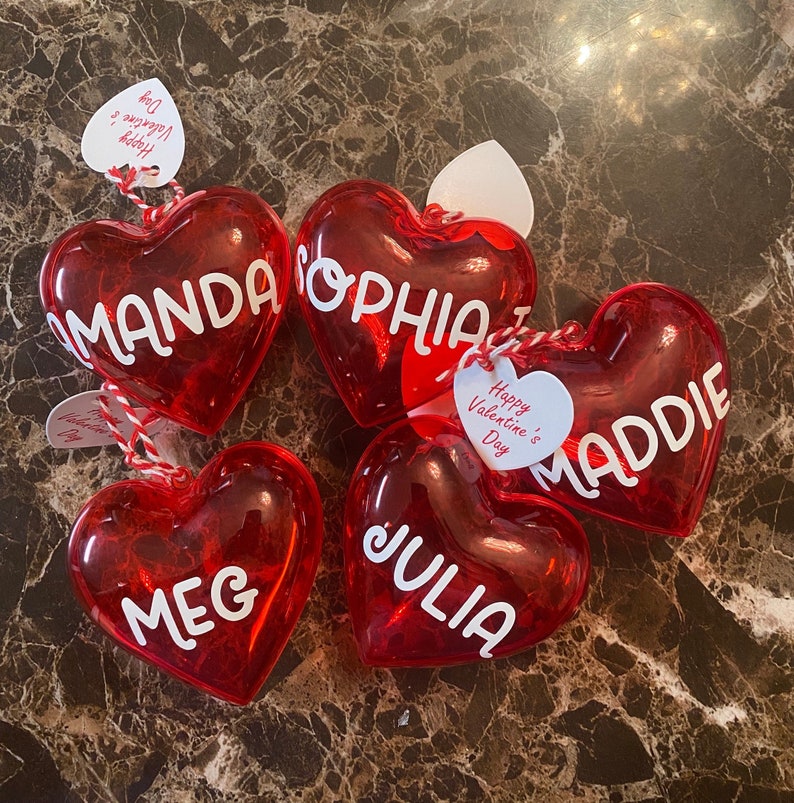 Personalized Fillable Plastic Heart: Valentine's Day Favor - Etsy