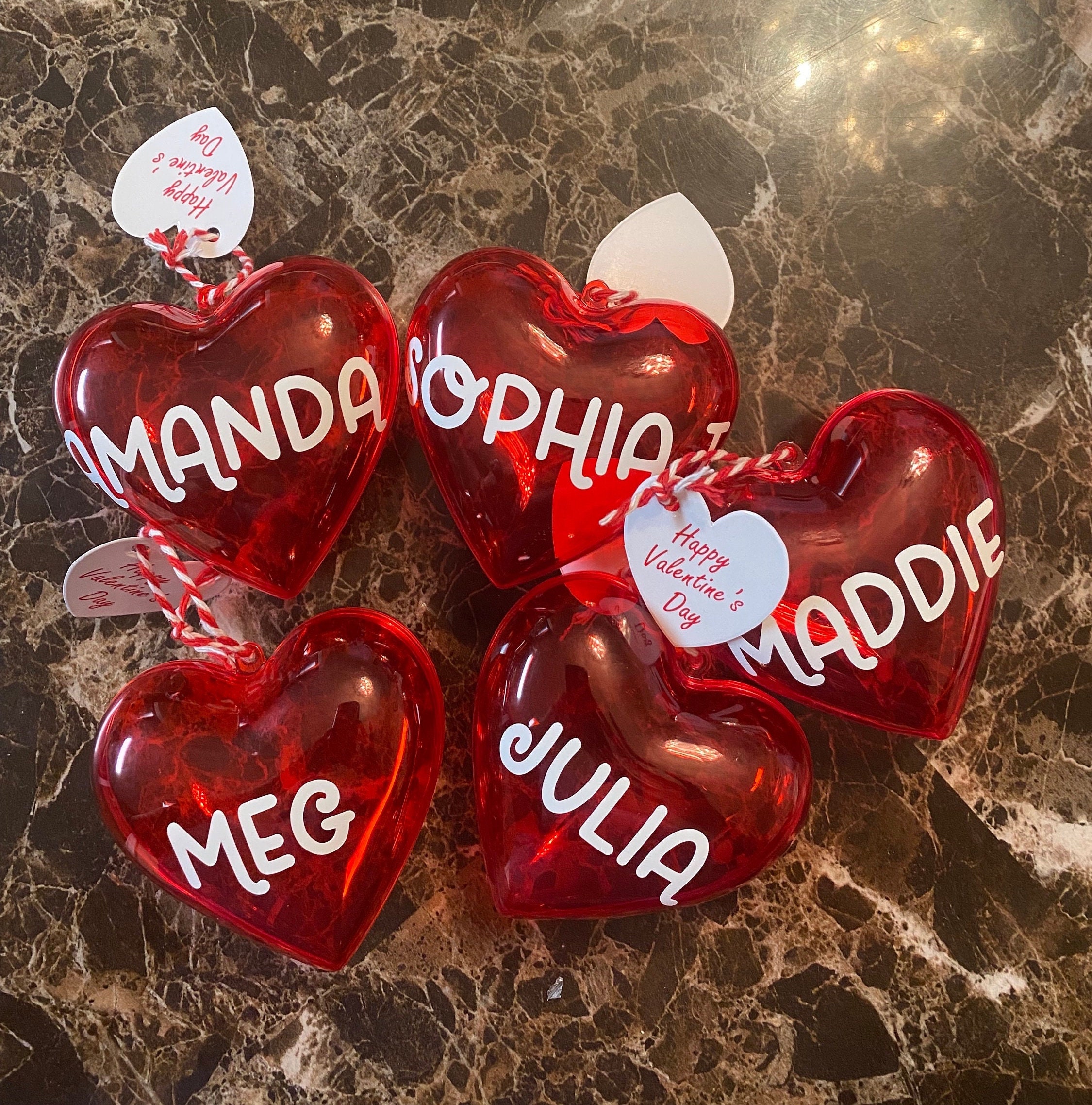 Personalized Fillable Plastic Heart: Valentine's Day Favor - Etsy
