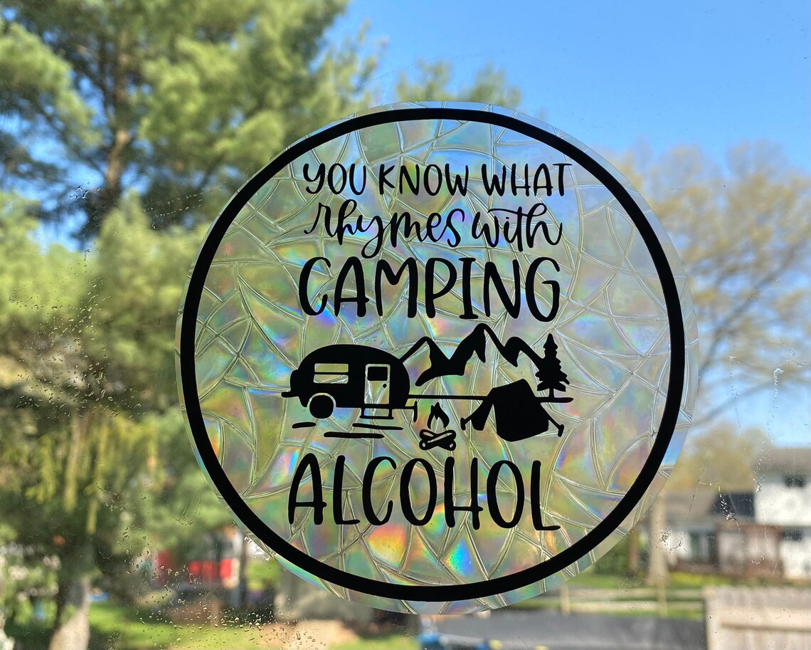 Camping Sun Catcher Window Cling Camping Window Decal - Etsy