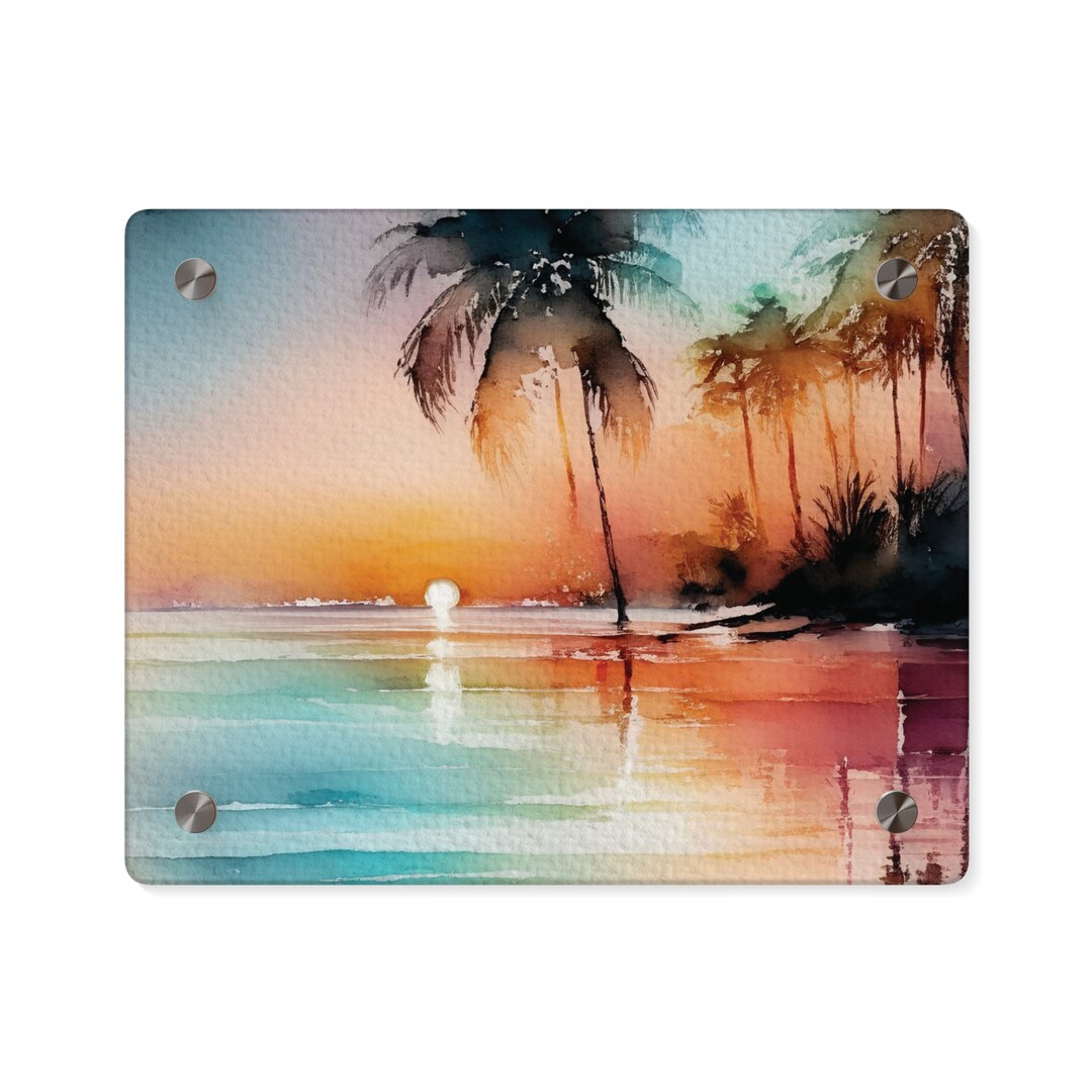 Vibrant Beach Sunrise Acrylic Panel coastal Sunset Wall Decor for Beach ...